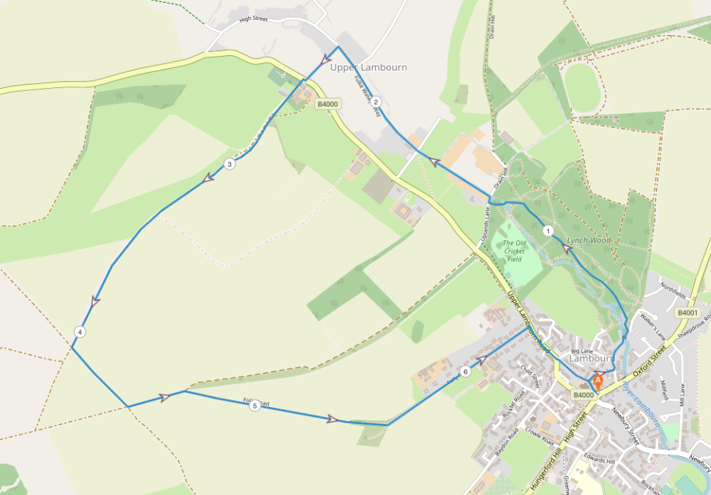 Lambourn Valley Walks: Lynch Wood >Upper Lambourn > The Folly | Lambourn