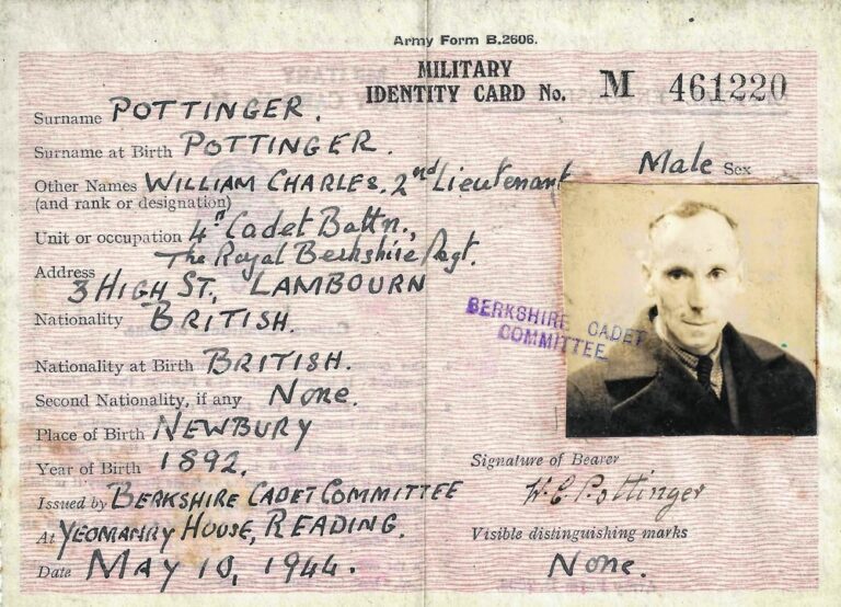 William Pottinger – Military Identity Card 2 | Lambourn